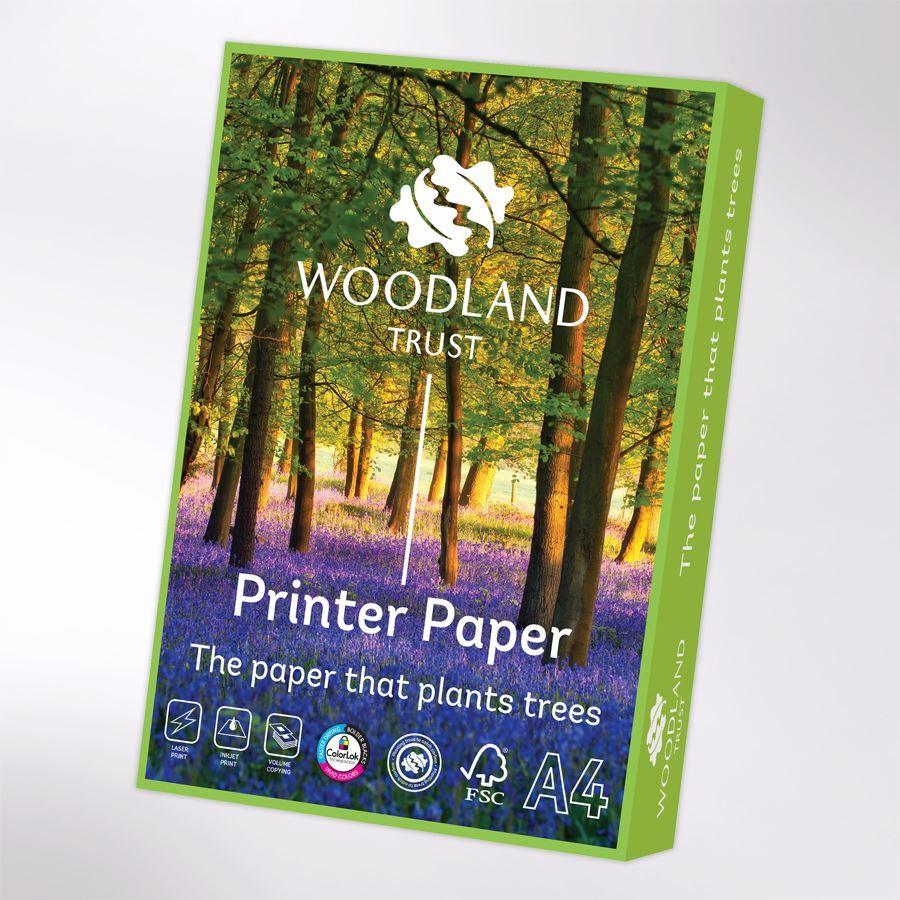 Woodland Trust A4 Laser Printer Paper - White - 1 Ream / 500 Sheets ...
